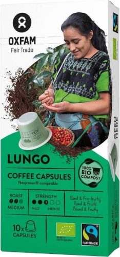 ARABICA LUNGO FAIR TRADE BIO COFFEE 10 CAPSULES FOR NESPRESSO - OXFAM Biogo
